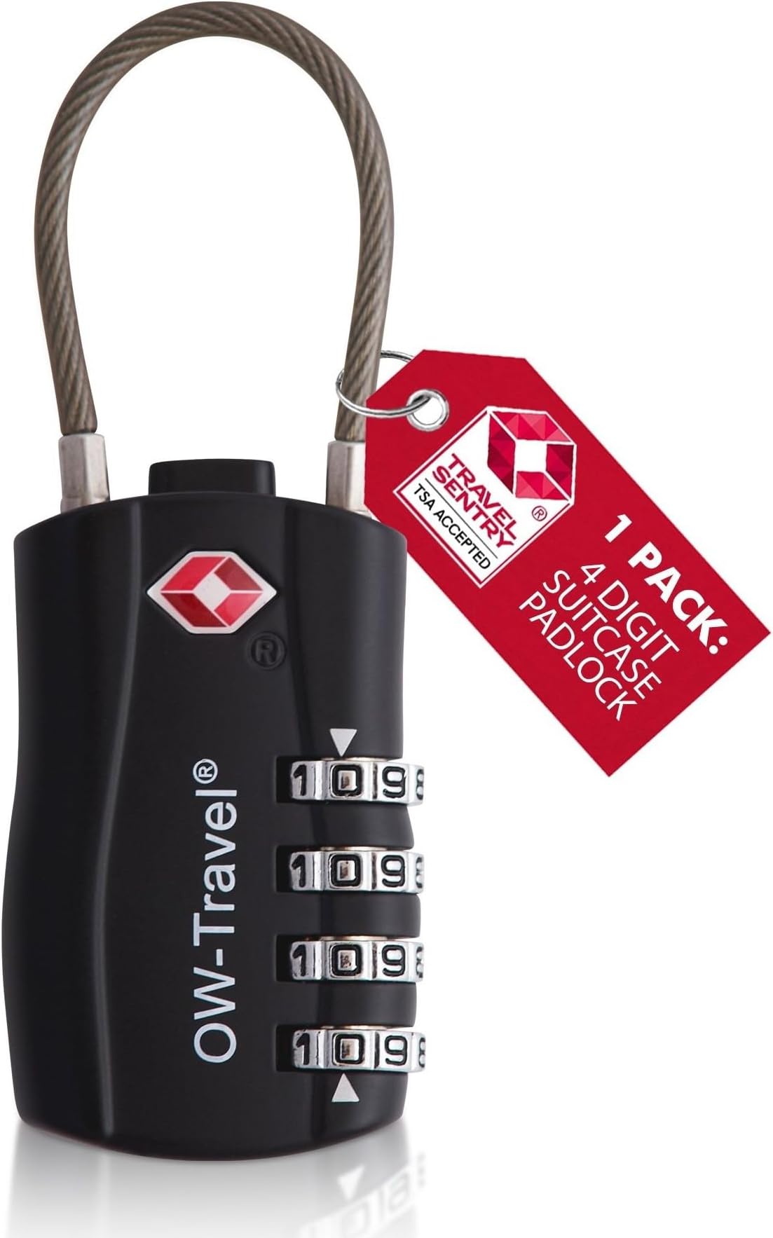 Set van 4 combinatiesloten, 3 cijfers, kofferslot, combinatiesloten ...