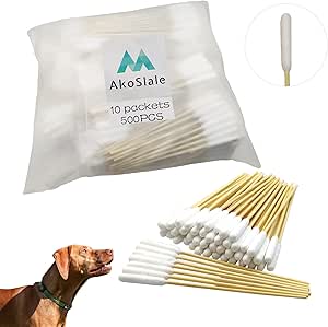 Amazon.com : AkoSlale 500pcs-6 Inch Dog Cotton Swabs, Long Qtips for Dogs,Dog Ear Cleaner,Dog ...