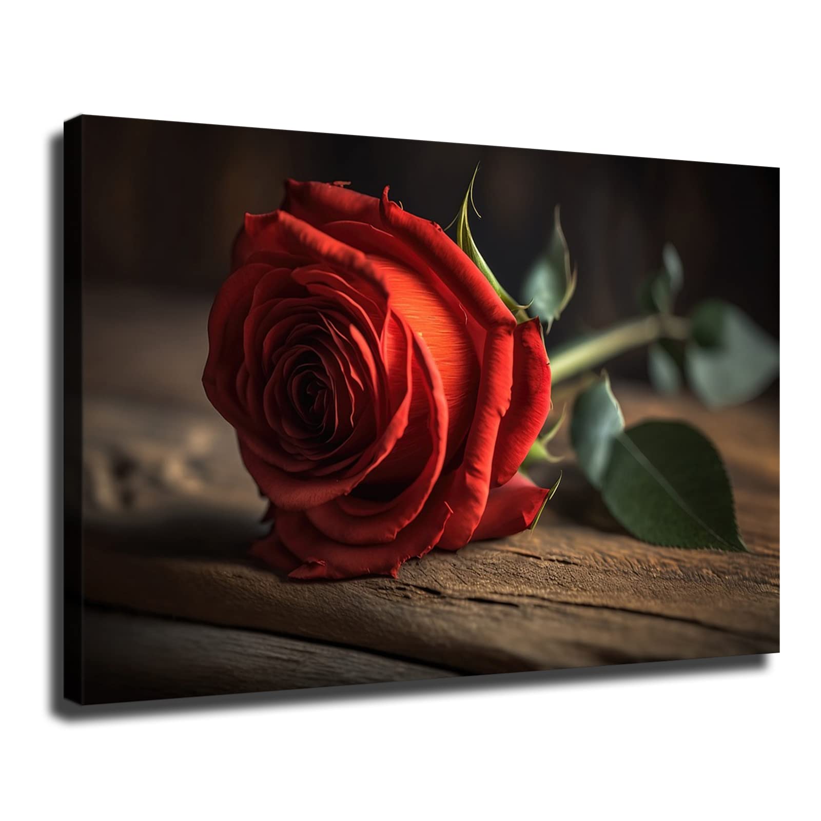 Single Red Rose Painting