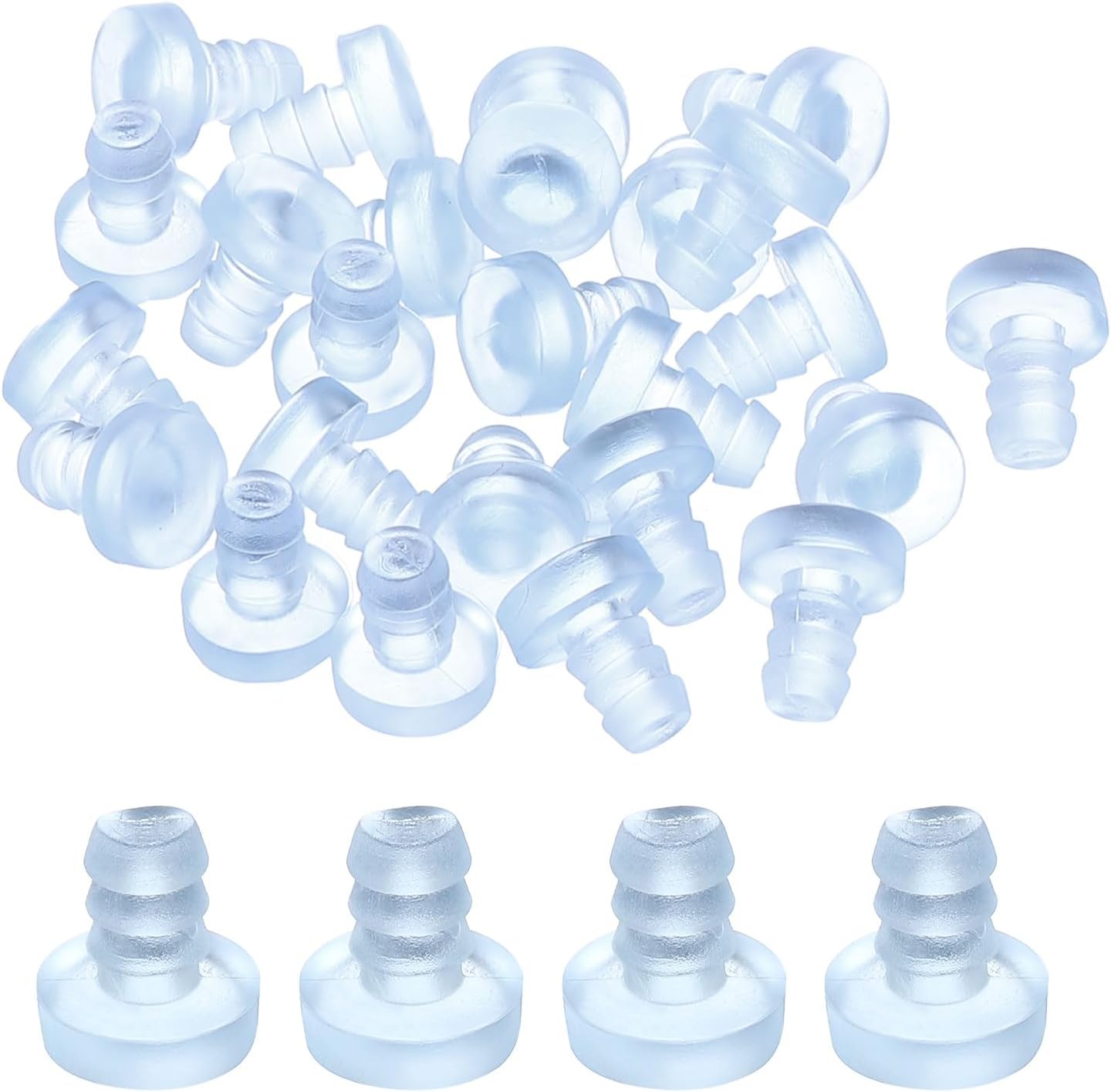 uxcell 36Pcs Glass Table Top Bumpers with Long Stem, 5mm/0.2" Rubber ...