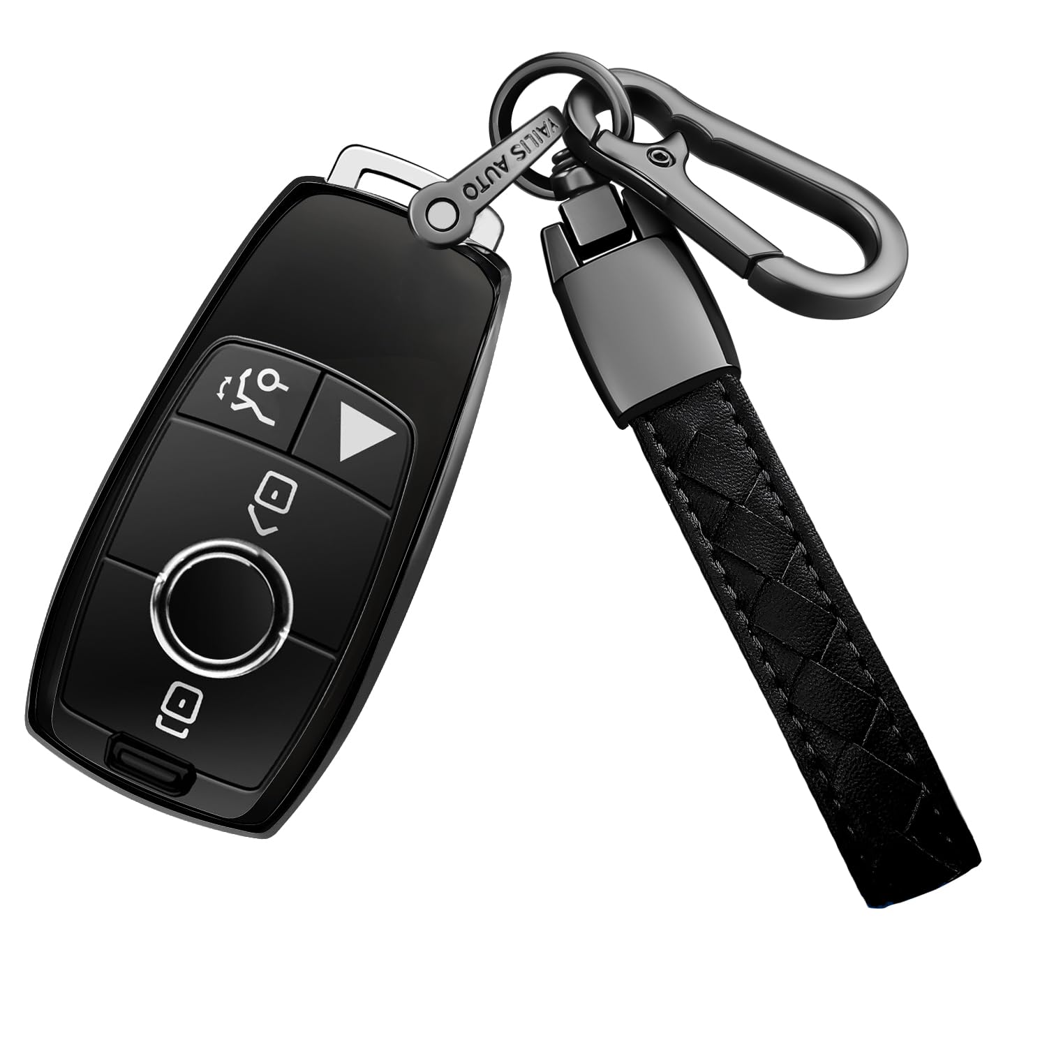 Amazon.com: Sindeda for Mercedes Benz Key Fob Cover with Keychain Soft ...
