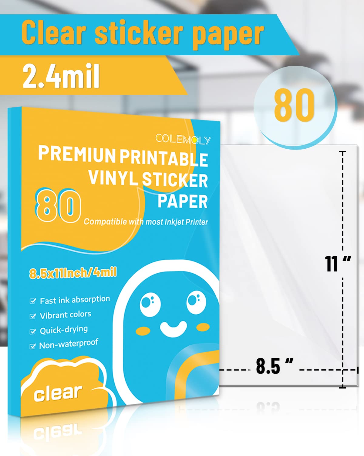 Snapklik.com : Clear Printable Vinyl Sticker Paper For Inkjet Printer ...