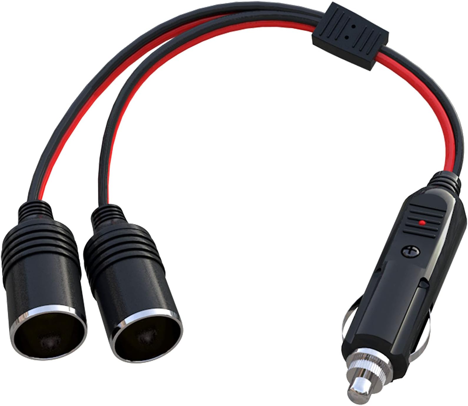 Amazon.com: Amacam 12V/24V Car Twin Socket-Adaptor 12in Cable with Dual ...