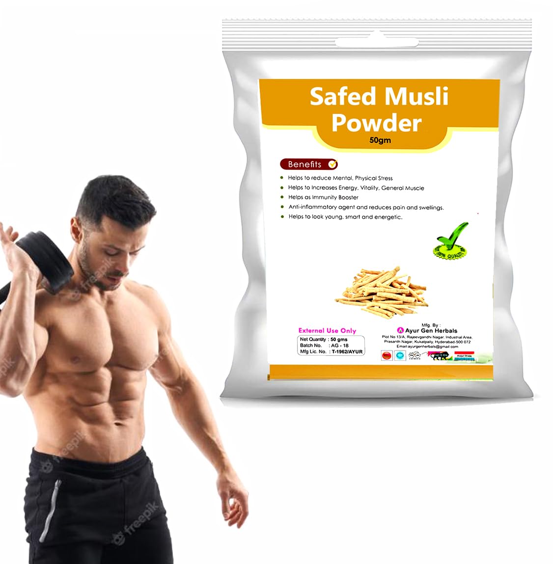 Buy Safed Musli Powder for Inner Strength, Stamina,Vitality ...