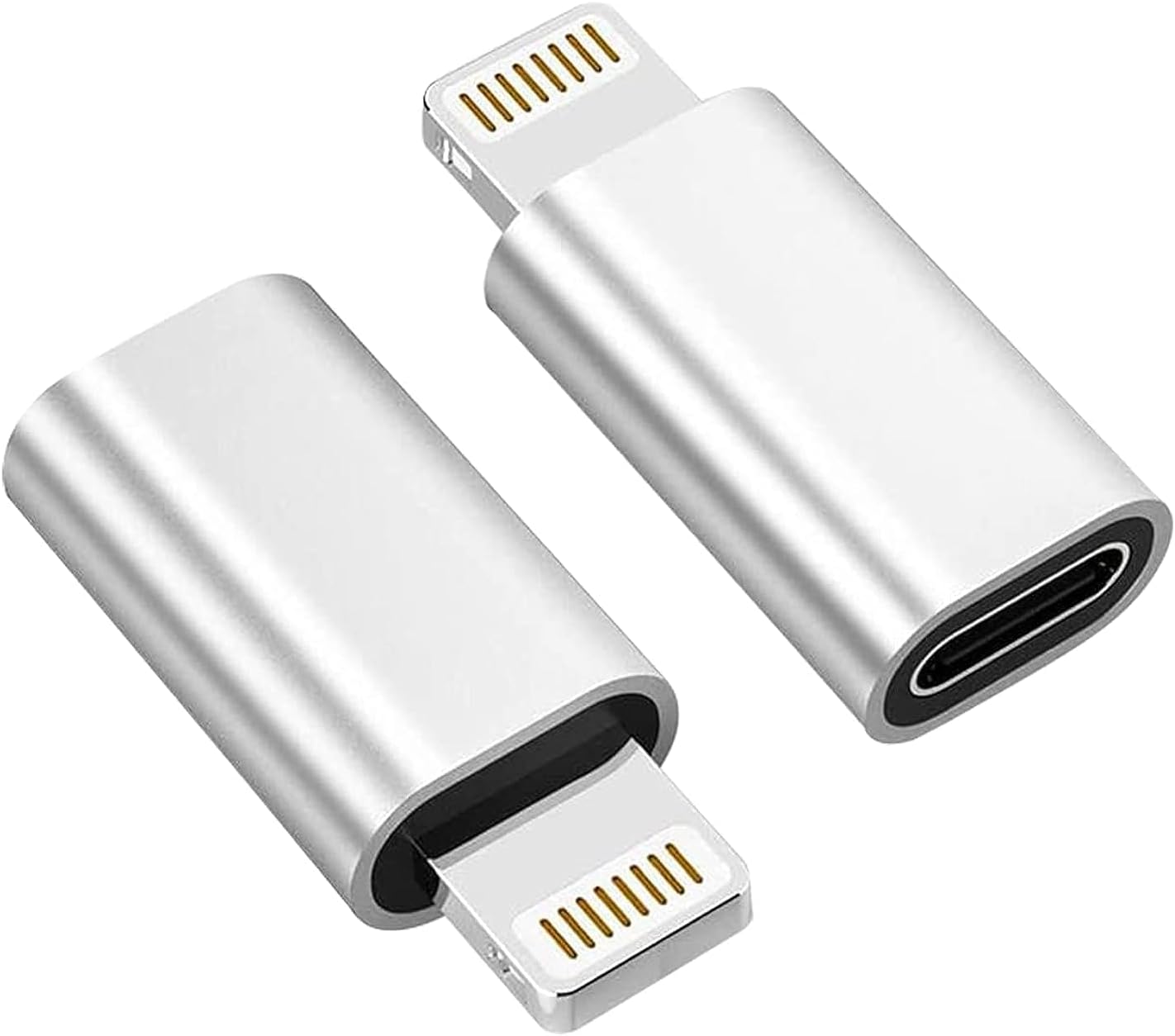 Pack of 2) USB C Female to Lightning Male Adapter, Support Charging ...