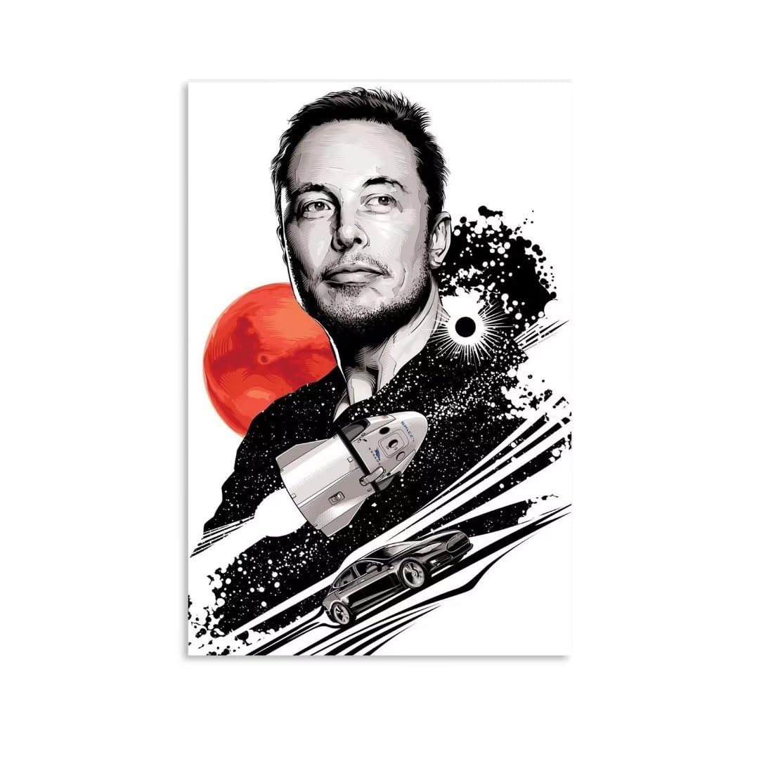 Amazon.com: Elon Musk Poster Inspirational Canvas painting Print wall ...