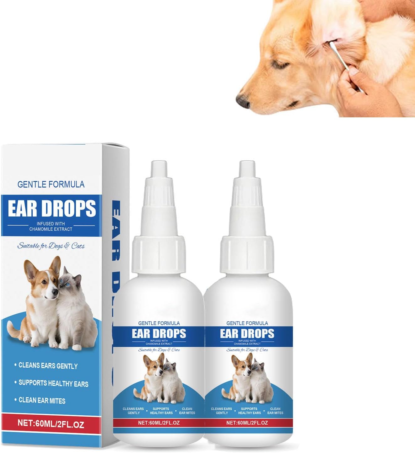 Amazon.com : LYYHUILIN 2PCS Dog Ear Cleaner Cat Ear Cleanerremoves Wax ...