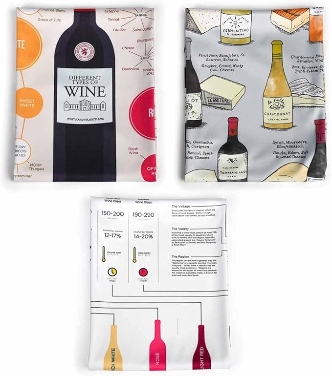 Amazon.com: Wine Folly Microfiber Wine Glass Polishing Cloth Variety ...