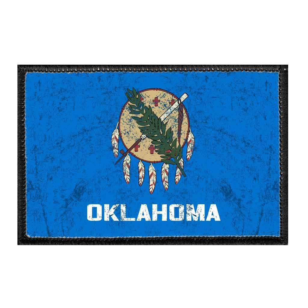 Amazon.com: Oklahoma State Flag - Color - Distressed Morale Patch ...
