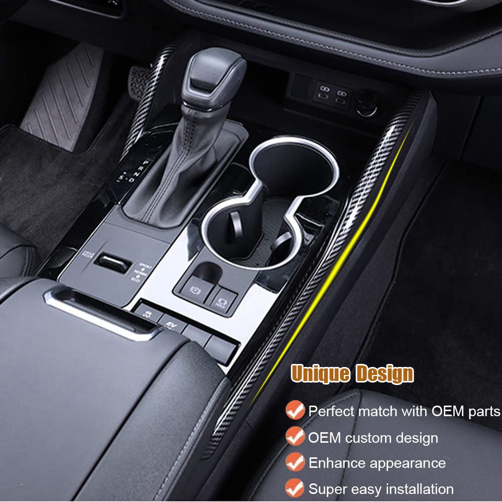 Snapklik.com : 2pcs Carbon Fiber Style Center Console Gear Shift Panel ...