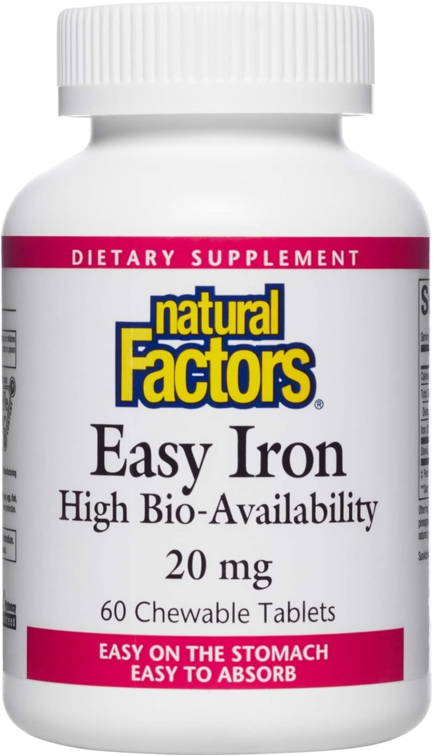 Amazon.com: Natural factors Easy Iron chewables 20mg 60 tabs (Multi ...
