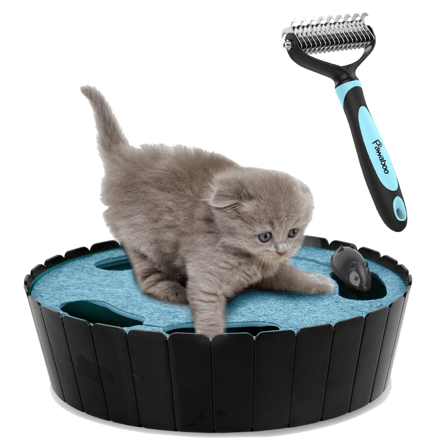 Stainless Steel Teeth Dematting Brush Pawaboo Dual-Sided Pet Dematting ...