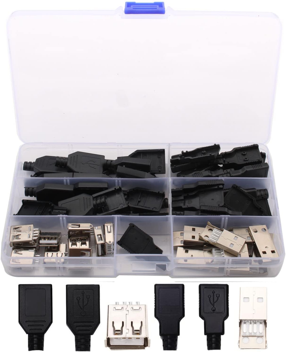 RUNCCI-YUN 20 Pairs USB 2.0 Type A Male Socket, Soldering USB Type A ...