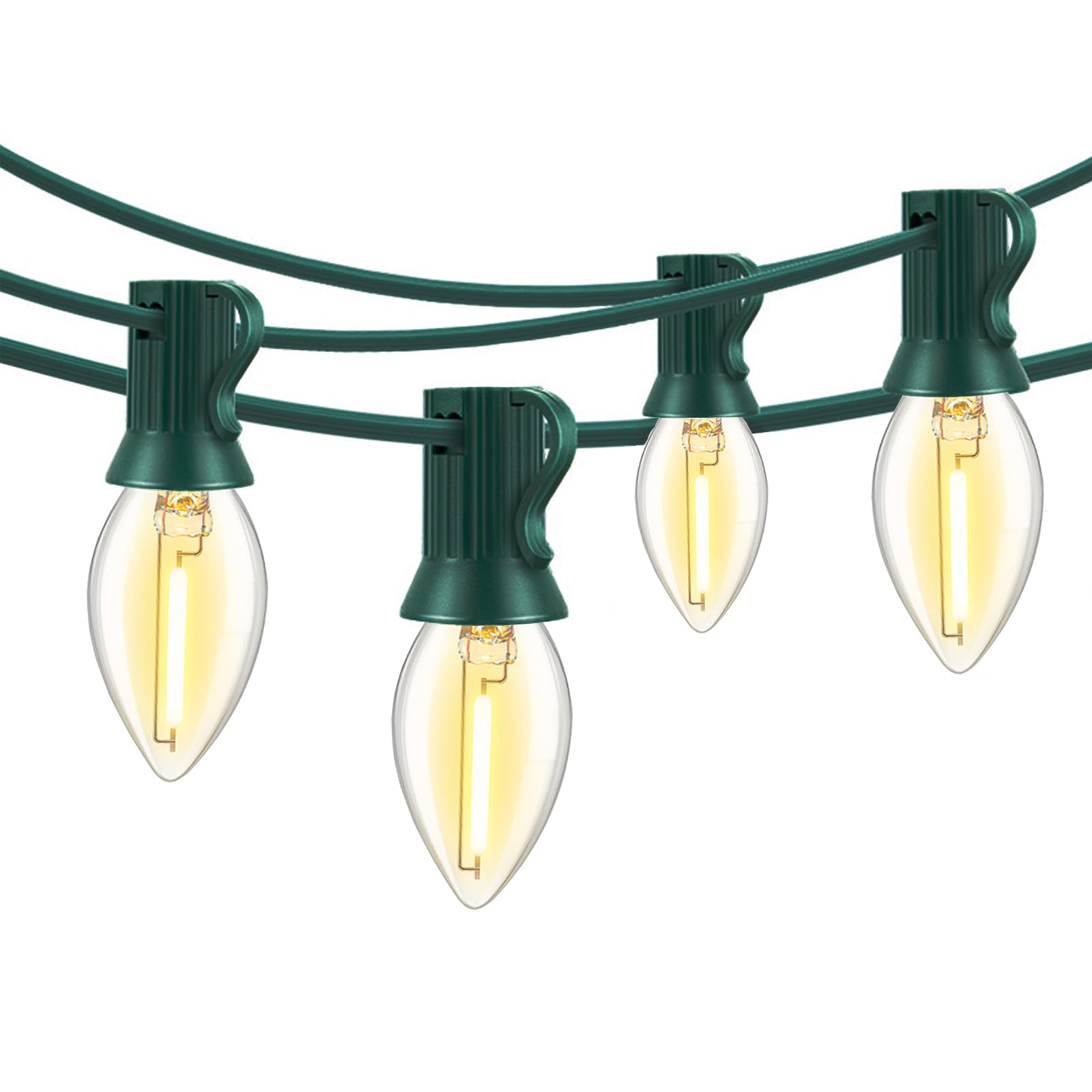 C7 LED Christmas Lights, 25FT Vintage String Lights with 27 Warm White ...