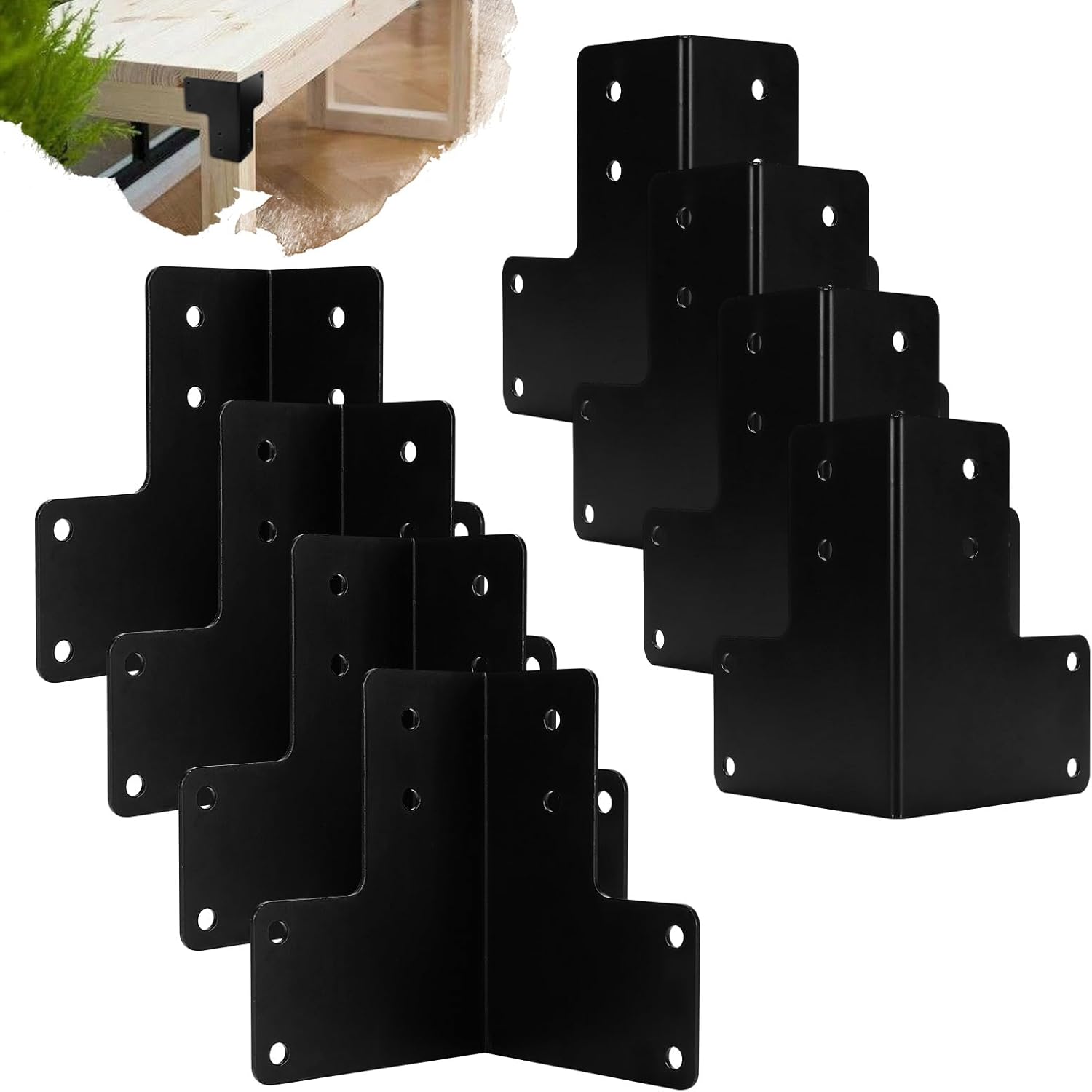 Amazon.com: Cskunxia 8Pcs Sturdy Steel Corner Brackets Kit with Screws ...