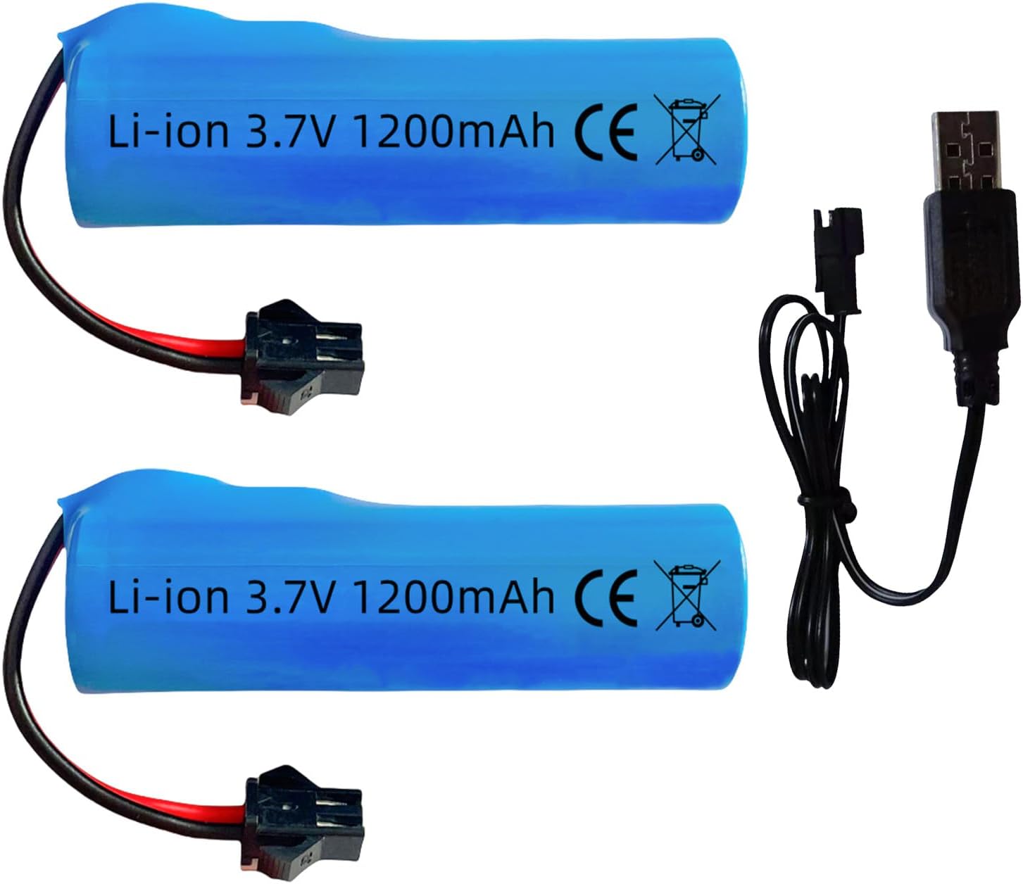 Amazon.com: VBILUM 1200mah 3.7V Rechargeable Battery SM-2P Plug with ...