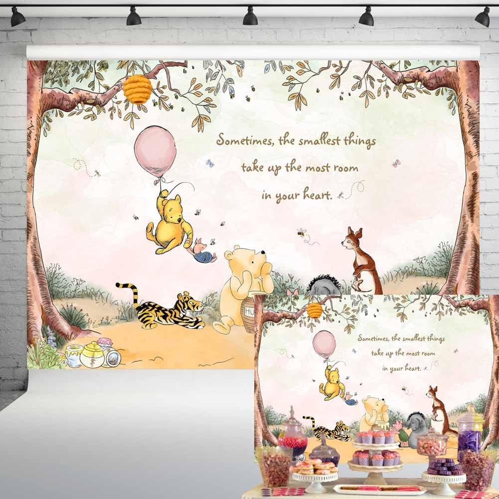 Amazon.com : Vintage Pooh Bear Baby Shower Backdrop for Girl Retro ...