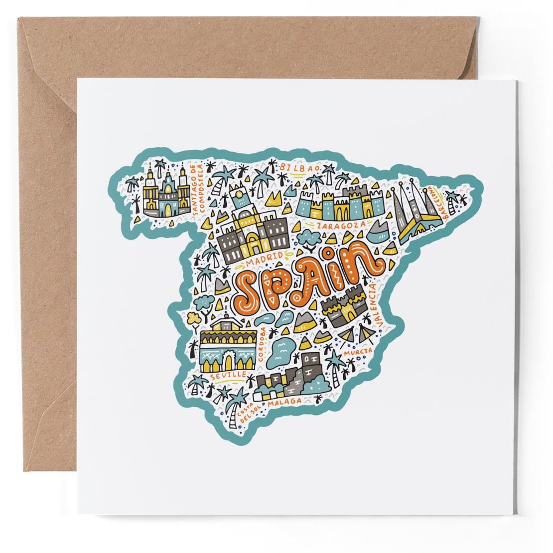 Spain Map Cute Spanish | Vintage Tourism Poster – Spanish Family