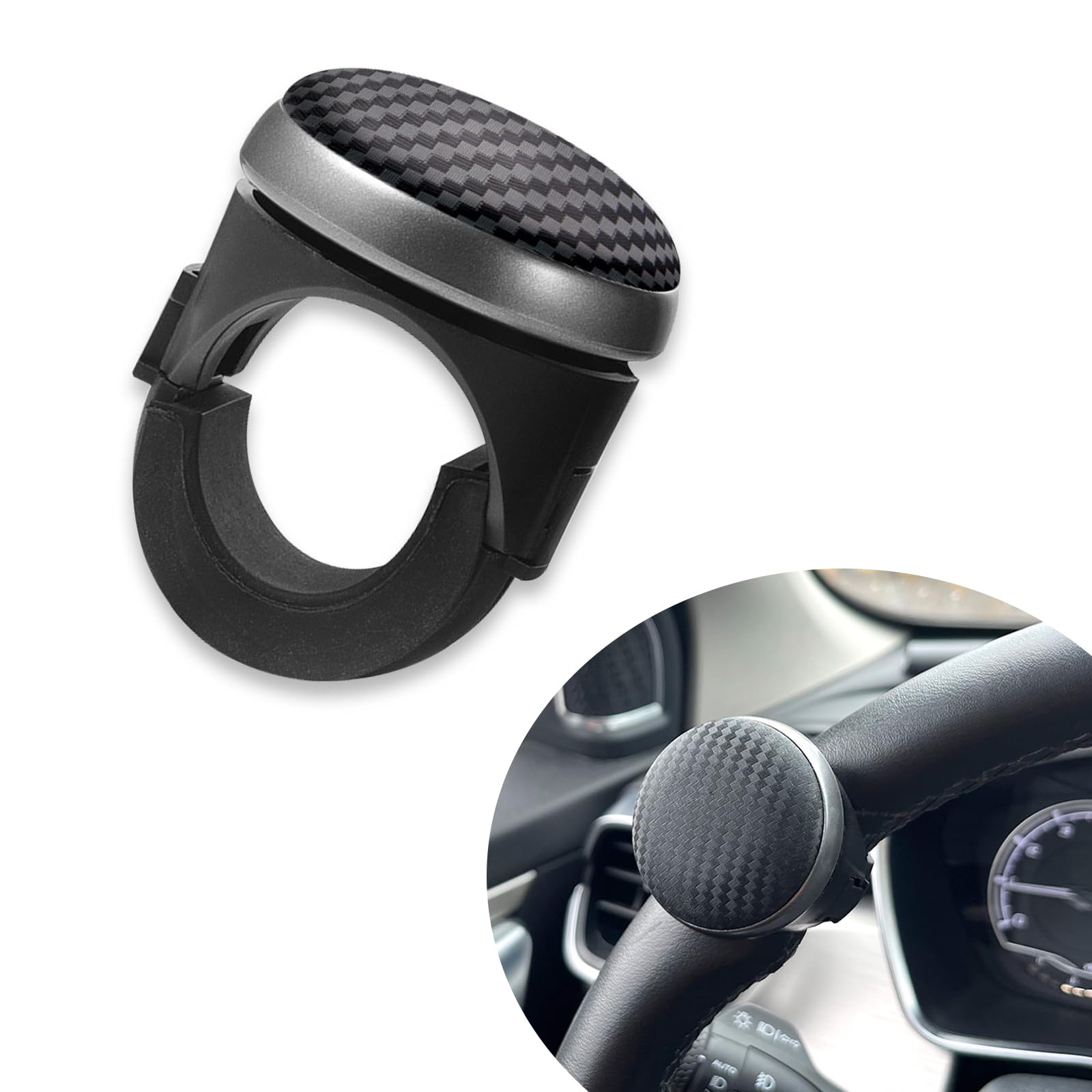 Amazon.com: yvshy 1 PC Car Carbon Fiber Texture Steering Wheel Spinner ...