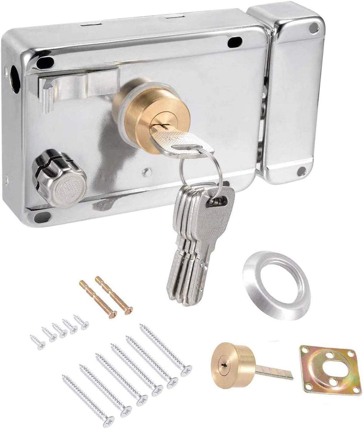 LDEXIN Home Safety Vertical Keyway Cylinder Deadbolt Rim Lock Set ...