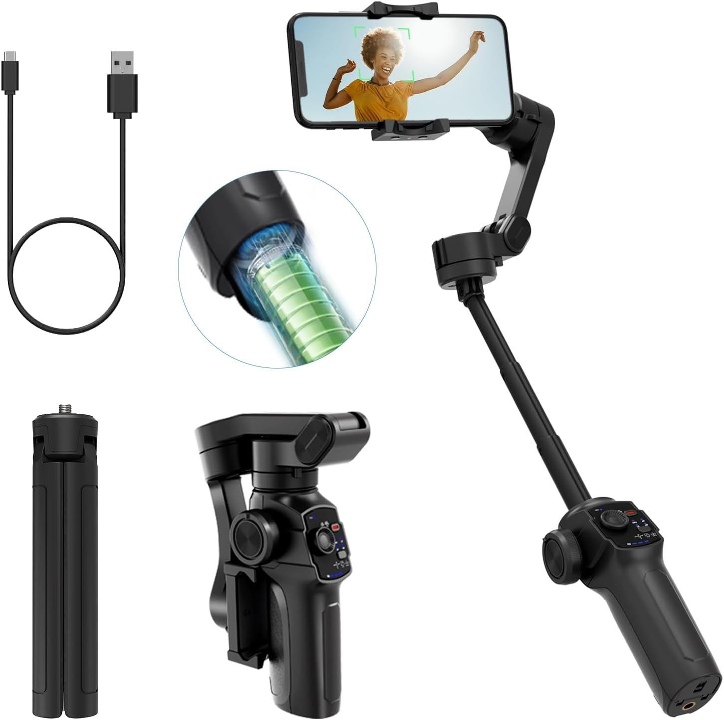 Amazon.com: Comitok L9, Gimbal Stabilizer for Smartphone, Built-in ...