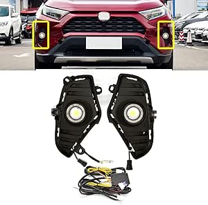 Amazon.com: ECAHAYAKU LED Fog Light Fit For 2019-2023 Toyota RAV4 Fog Lamp Cover Replacement DRL ...