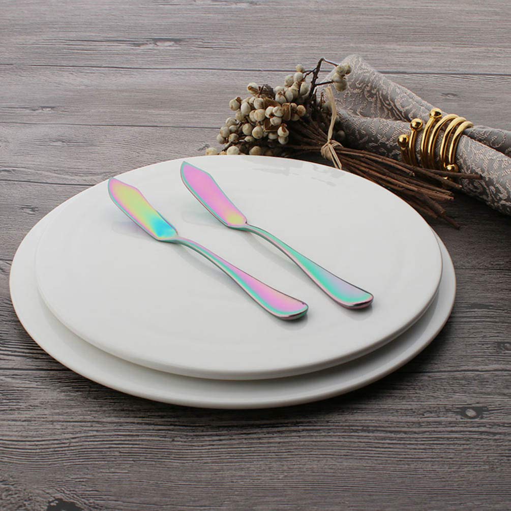 Snapklik.com : Butter Spreader Knives Set 6 Piece Rainbow 18/8 ...