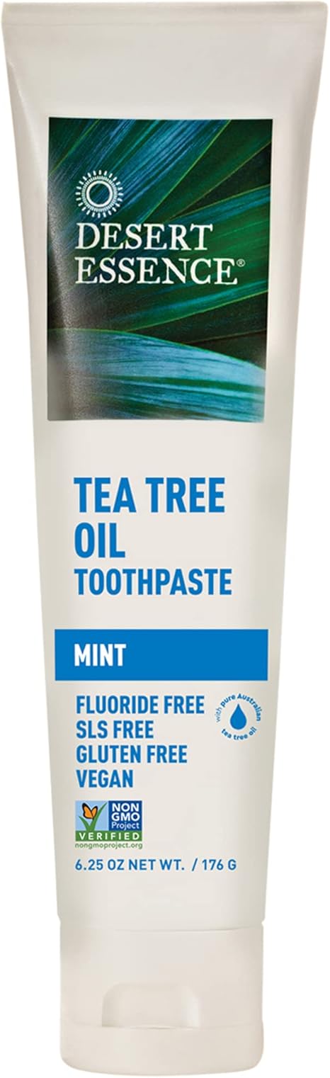 Amazon.com: Desert Essence Tea Tree Oil & Mint Toothpaste, Peppermint ...