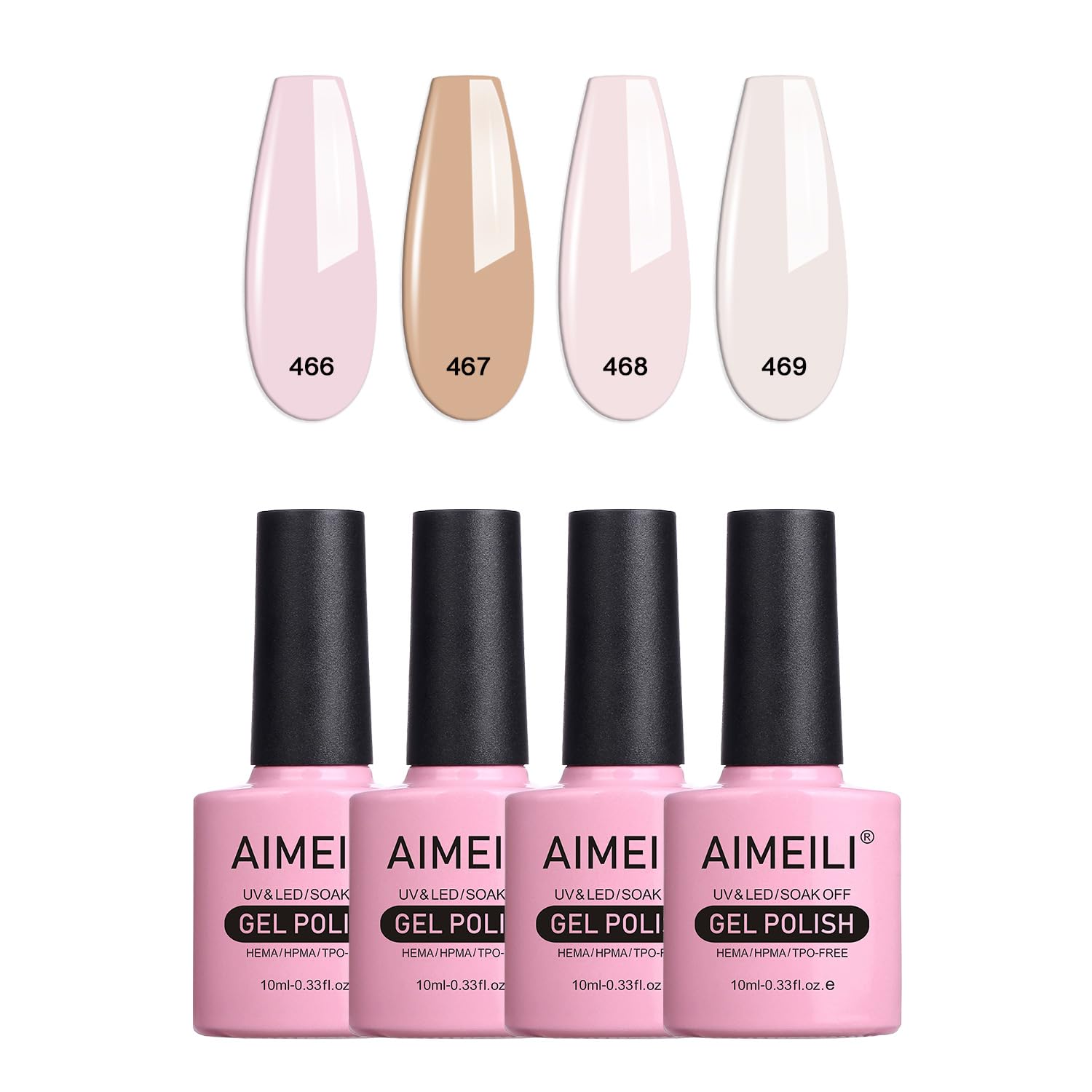 AIMEILI Neutral Colors Gel Nail Polish Soak Off U V LED Hema Free Gel Nail Art DIY Gel Nail ...