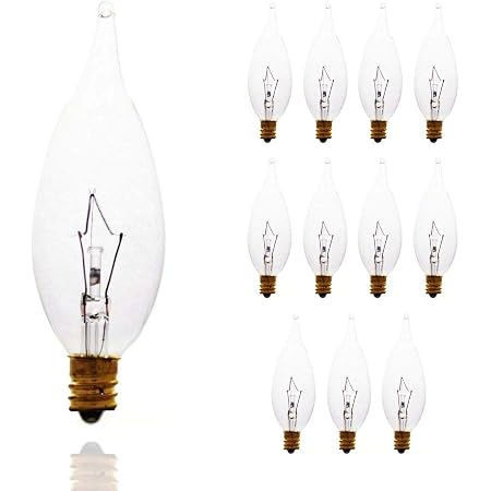 Bulbrite Incandescent CA11 Candelabra Screw Base (E12) Light Bulb, 1 ...