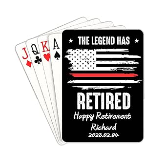 Amazon.com: Firefighter Playing Cards The Legend Has Retired Custom ...