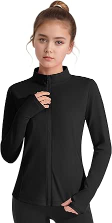 Amazon.com: JOCMIC Girls Zip Up Jacket Horse Riding Shirts Kids ...