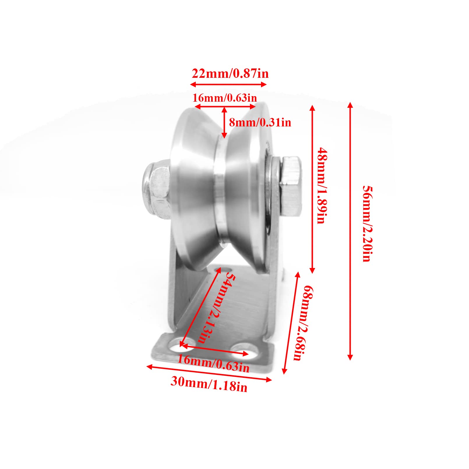 Snapklik.com : 2in Stainless Steel Sliding Gate Wheels V Groove Track ...