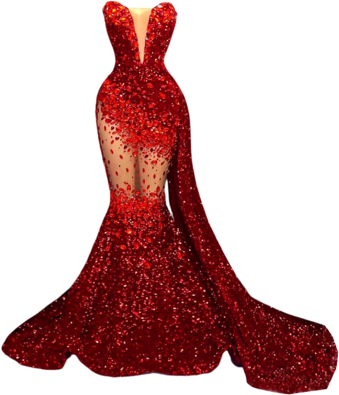 Amazon.com: Keting Shiny Crystals Sequined Mermaid Prom Evening Party ...