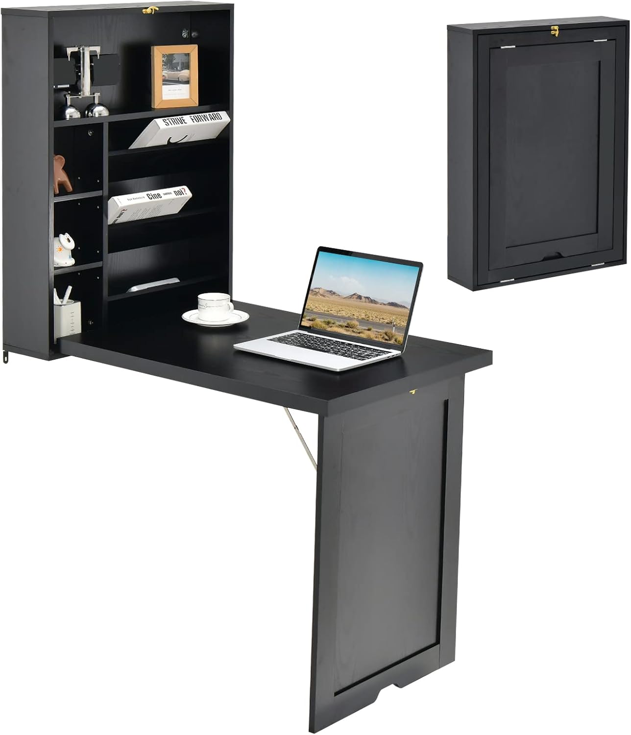 Amazon.com: Folding Wall-Mounted Desk, Convertible Computer Desk ...