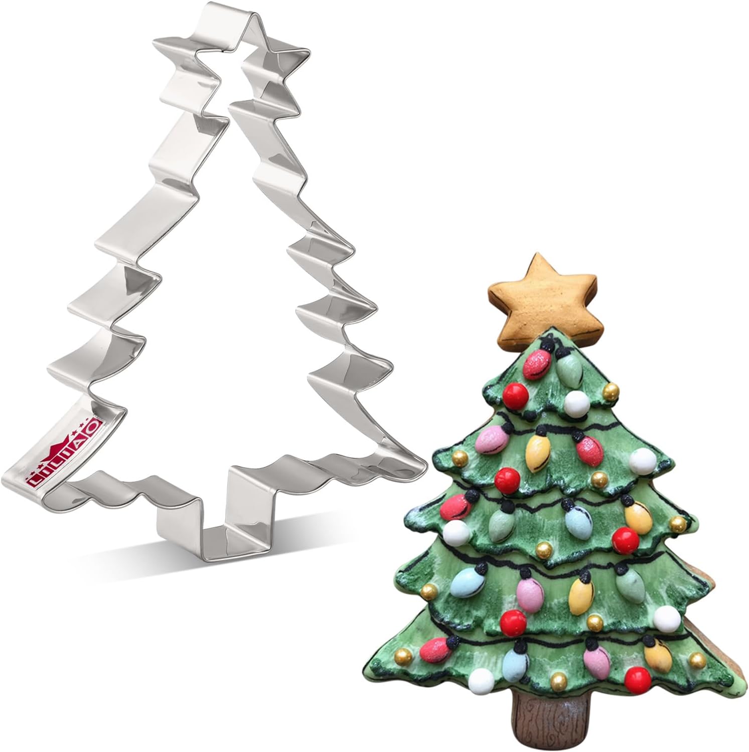 Amazon.com: LILIAO Large Christmas Tree with Star Cookie Cutter - 4.4 x ...