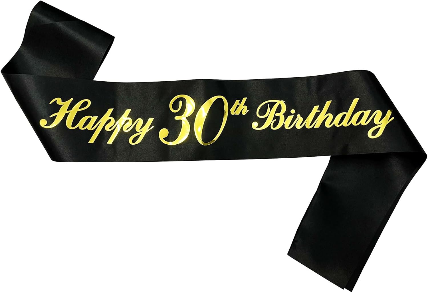 Amazon.com: NAUXIUDSJS 30th Birthday Sash,Black Satin Sash with Gold ...