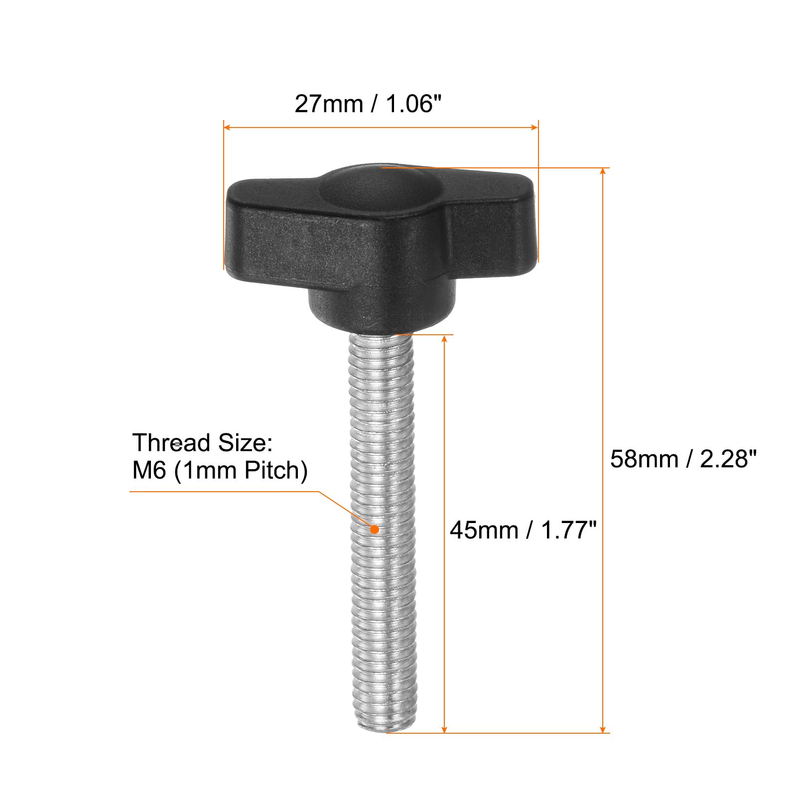 Snapklik.com : HARFINGTON 20pcs Tee Wing Thumb Screws M6 X 45mm ...