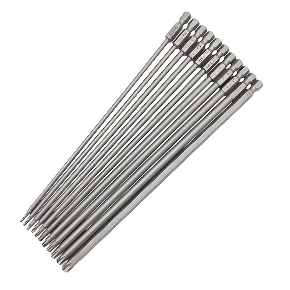 Saipor 11pcs 200mm Extra Long Torx Screwdriver Bit Set, Magnetic Torx ...