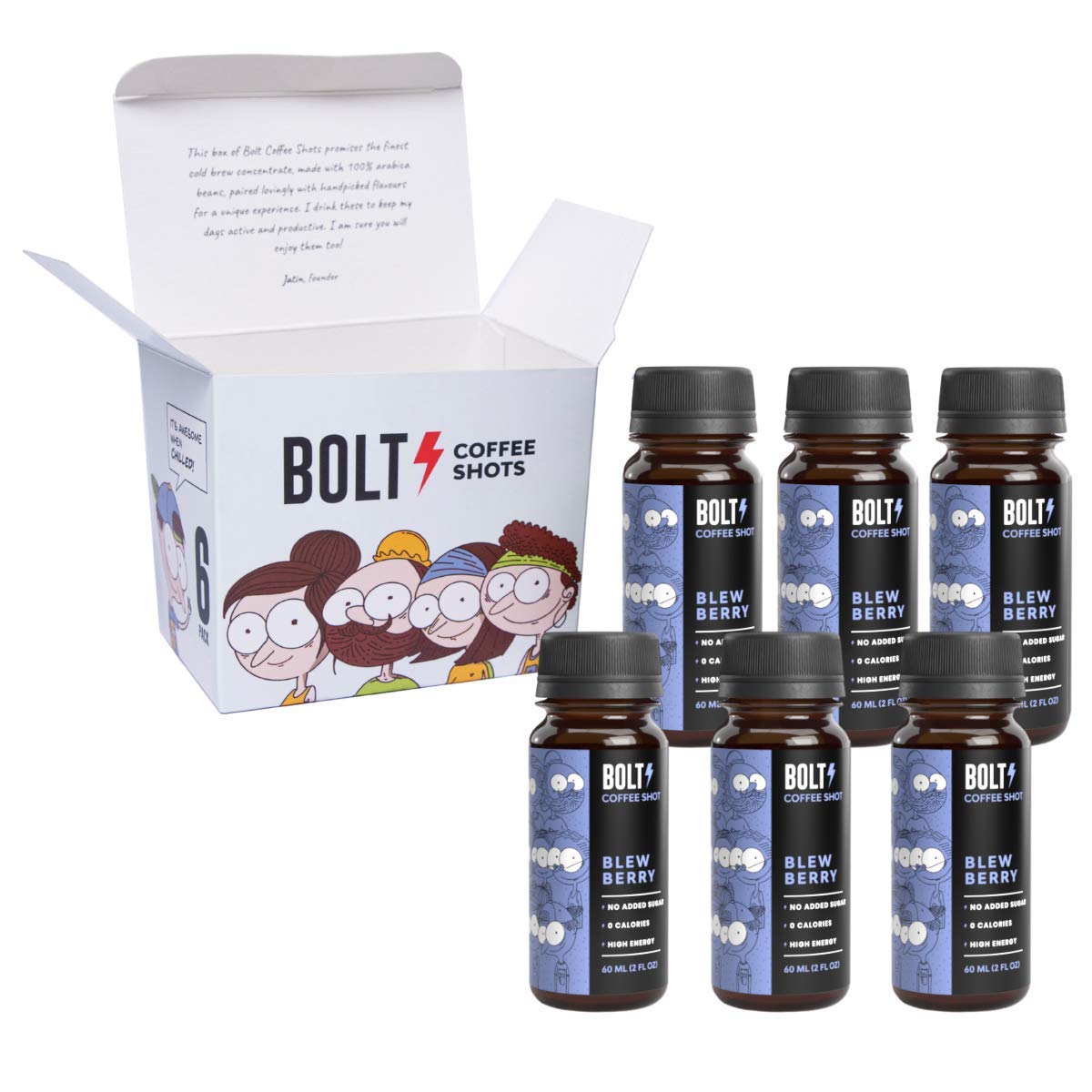 Bolt Cold Brew Coffee Shots - Blew Berry Flavor | Premium Cold Brew ...