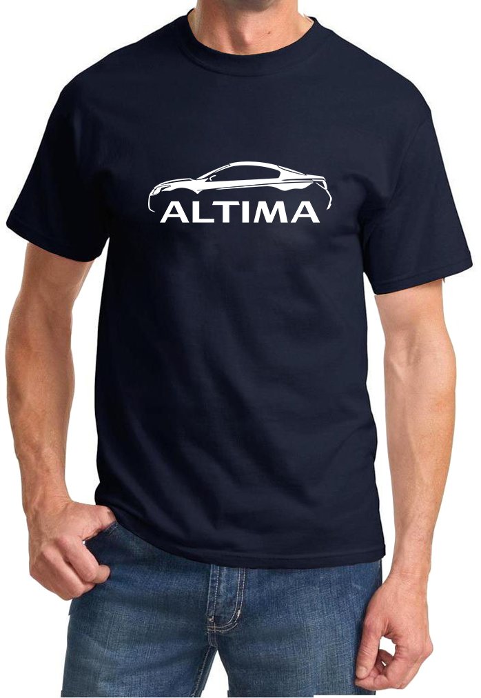 Amazon.com: Nissan Altima Classic Outline Design Tshirt XL navy blue ...