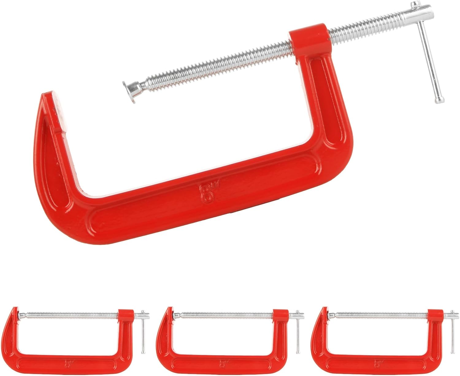 AKOLAFE 4 Pack Large C Clamps 8 Inch C Clamp Set Industrial Strength C ...