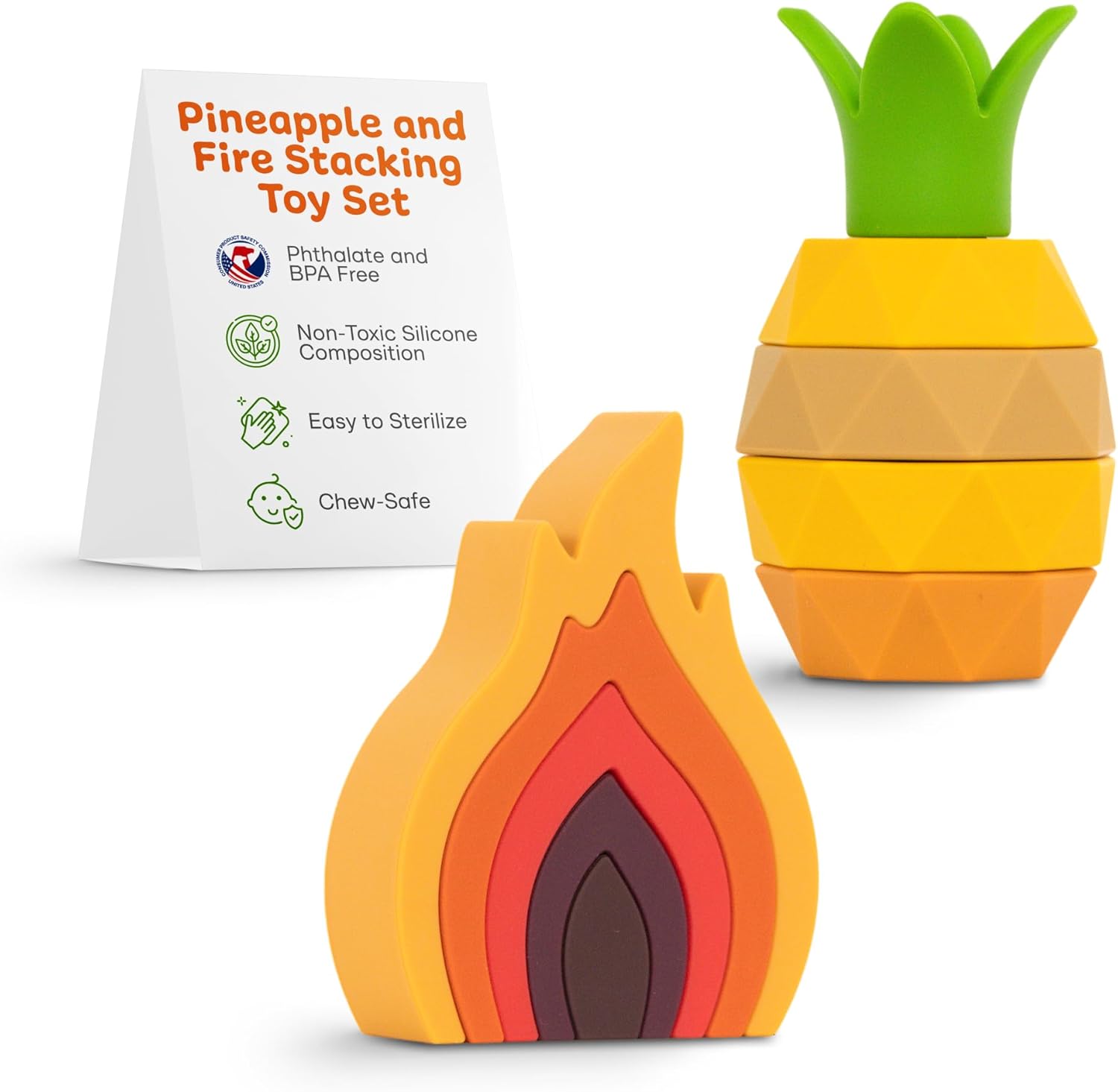 Amazon.com: elbebe BPA-free Silicone Toddler Stackable Toys- Stacking ...