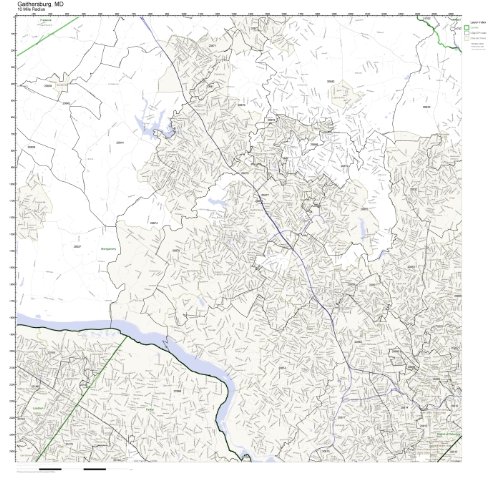 Gaithersburg, MD ZIP Code Map Not Laminated: Amazon.com: Office Products