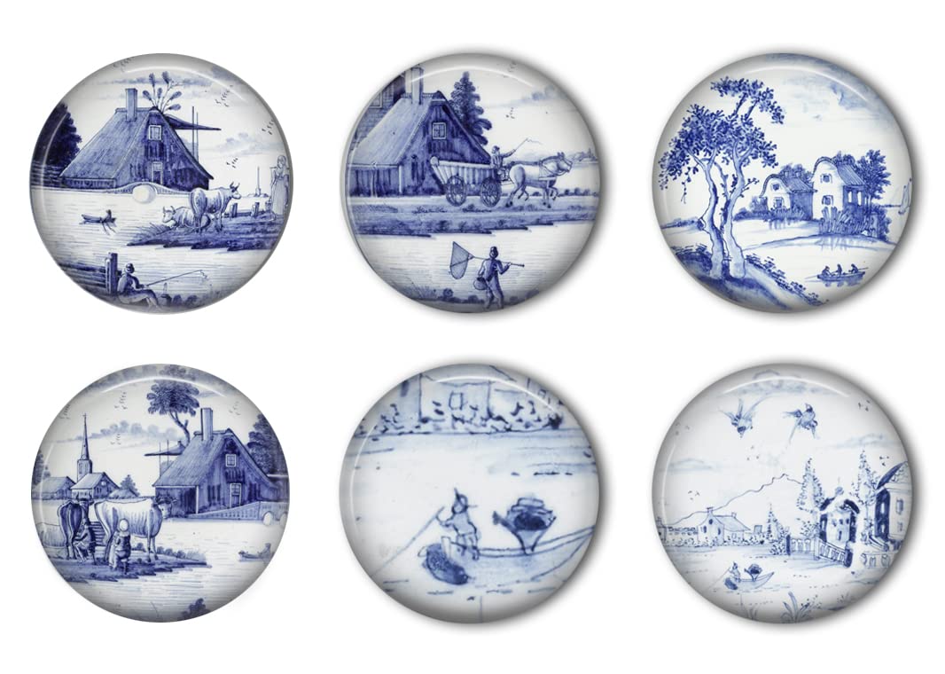 Amazon.com: Delft Blue Country Village Refrigerator Magnet Set : Home ...