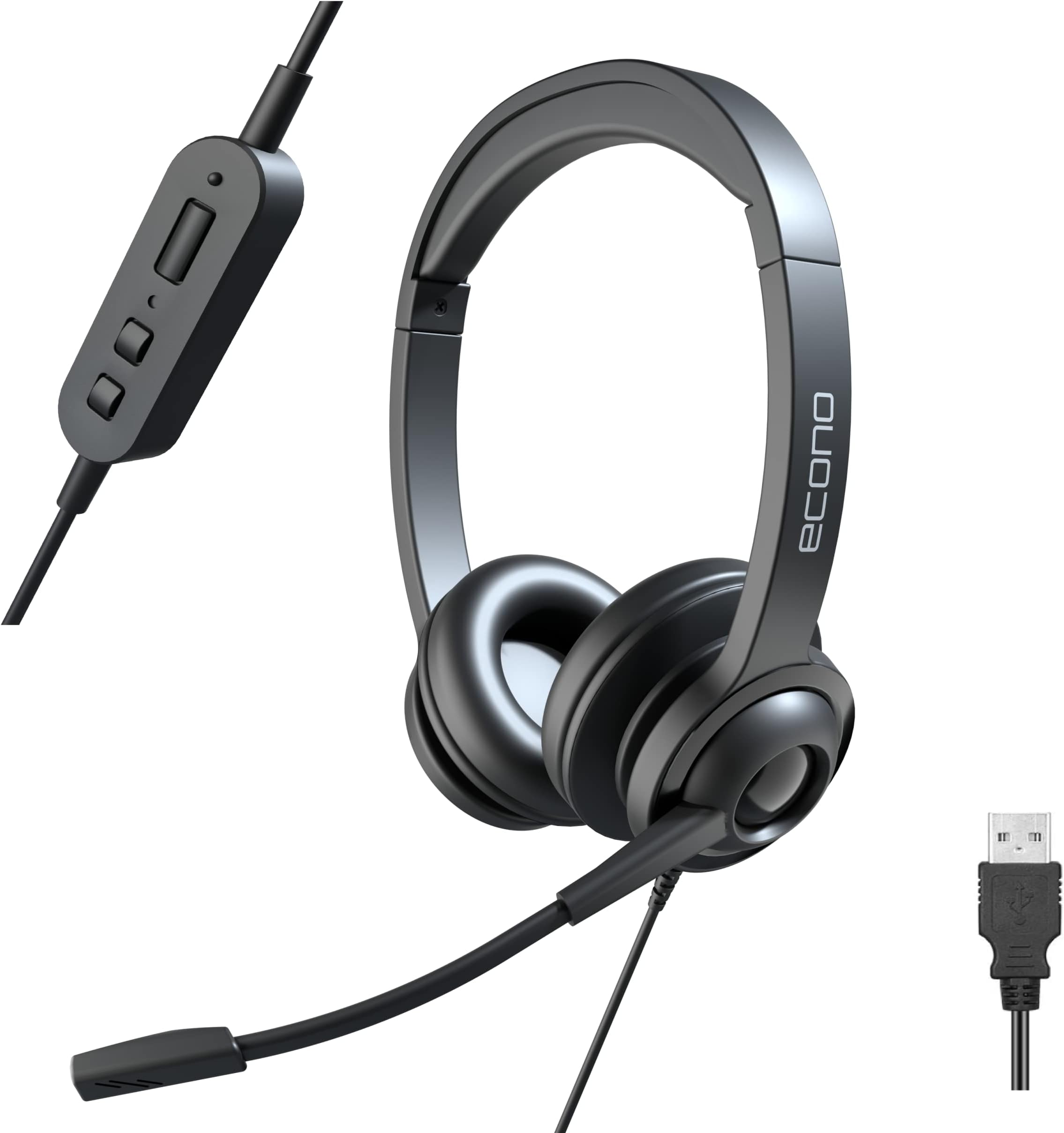 Econo OfficePro Computer Headphones Work Headset with Mic Noise ...