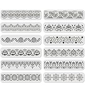Amazon.com: ORIGACH 12 Pcs Flower Border Stencil, Ornate Mandala Border ...