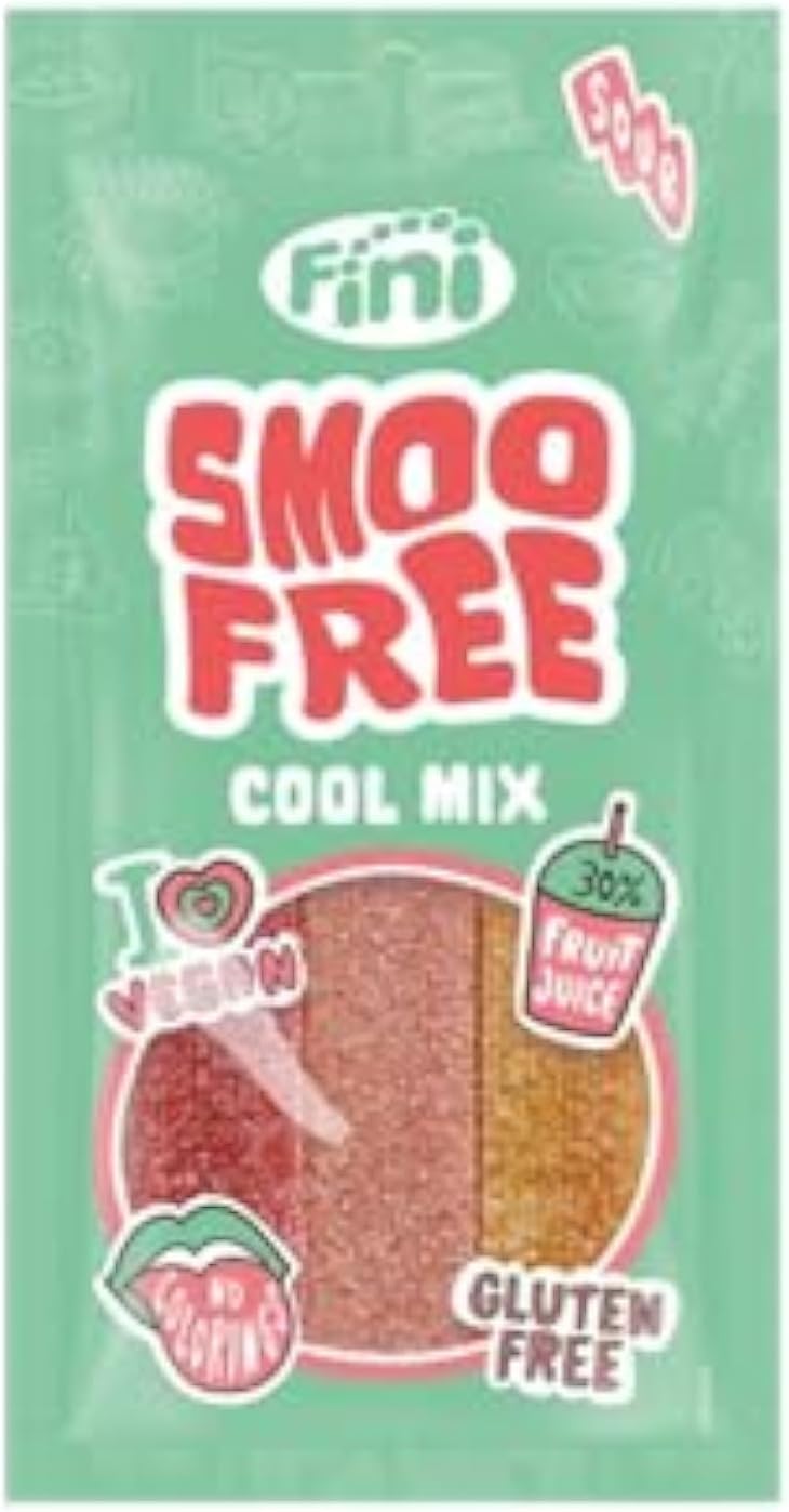 FINI Smoofree COOL | VEGAN Fruit Flavoured Candy Strips | 70g x 12 Bag ...