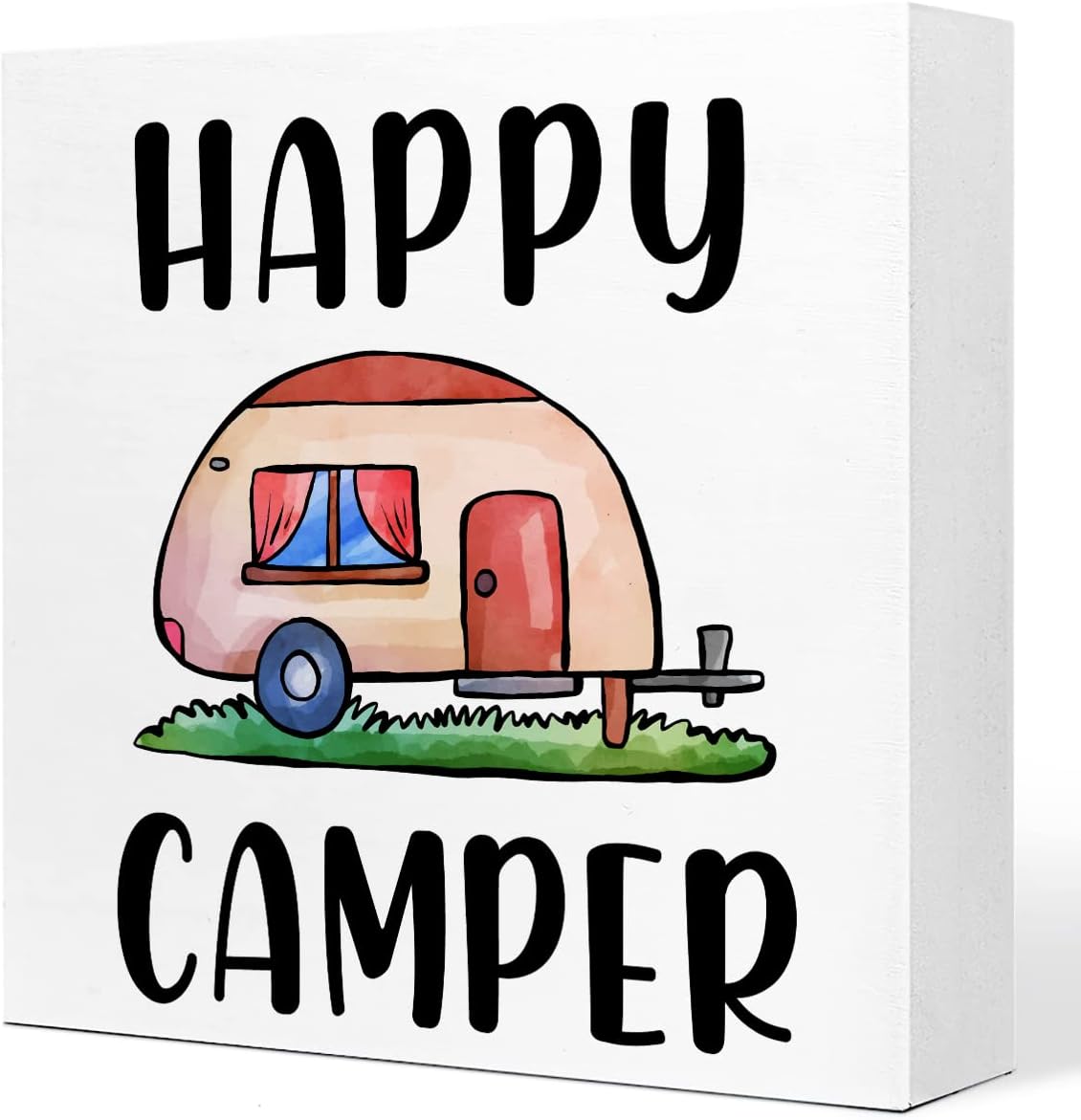 Amazon.com: Happy Camper Wooden Sign,Funny Camping Signs Decor,Camping ...