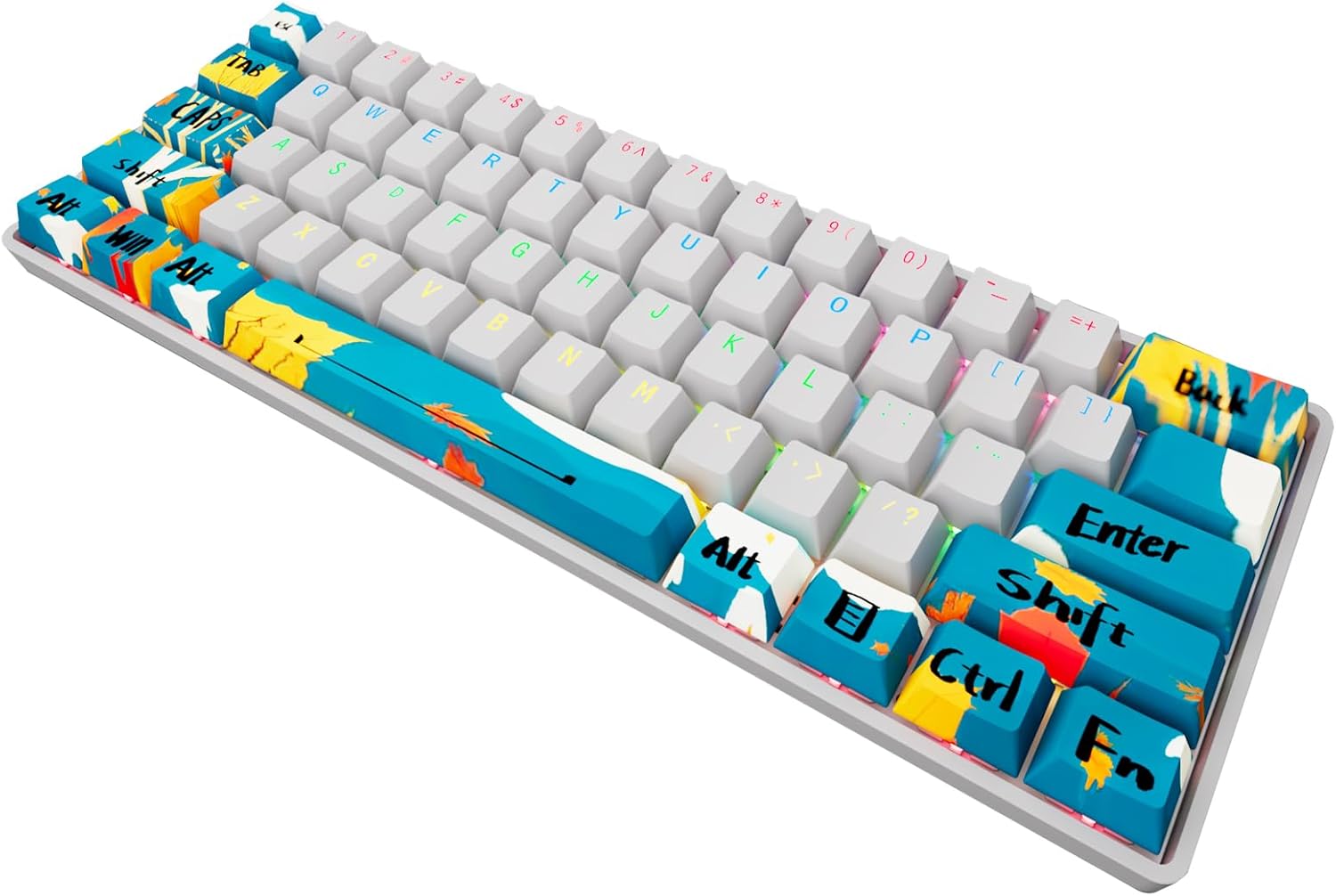 Amazon.com: Wired 60% Keyboard with RGB Lighting and 61 Mechanical ...